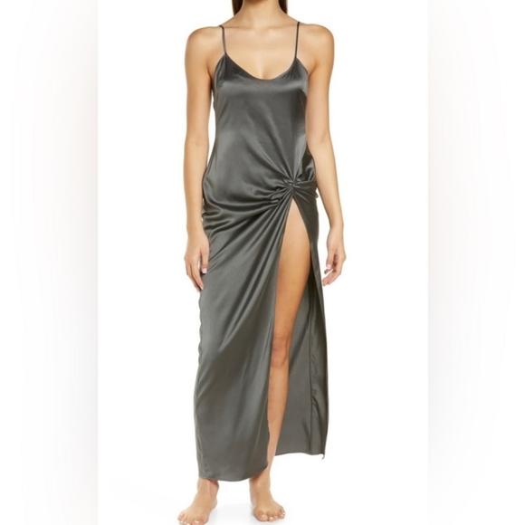 SKIMS | Intimates & Sleepwear | Skims High Slit Silk Slip Dress | Poshmark